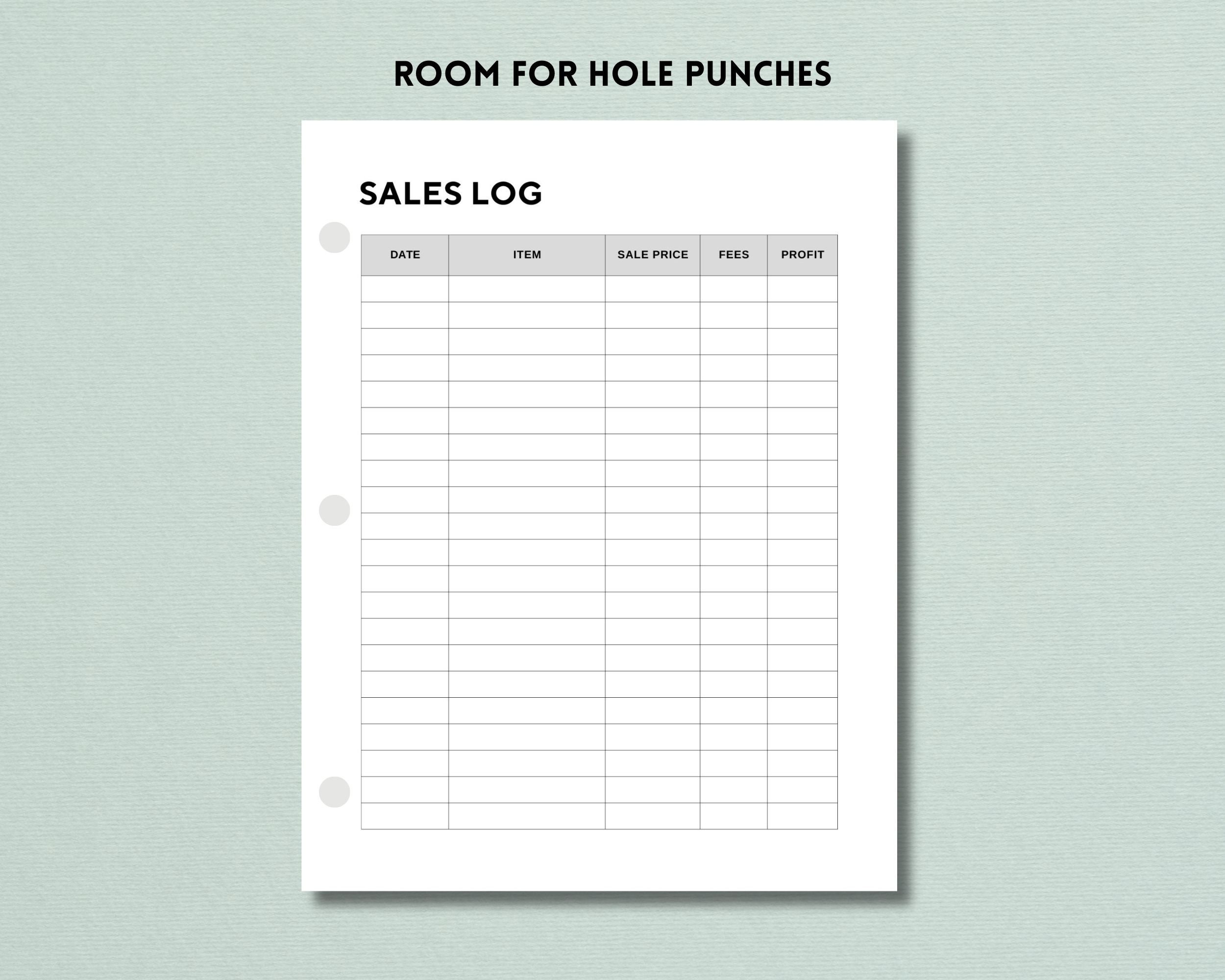 Sales Log Printable Template, Sales Tracker, Order Tracker, Order List ...