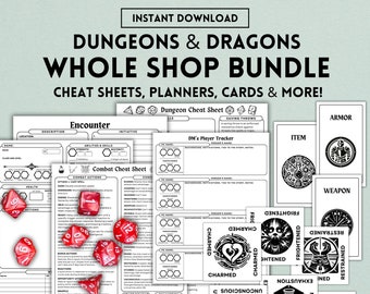 Dnd Bundle, 5e, Dnd Printable, Dnd Cheat Sheet, Dnd Player Guide, Dnd ...