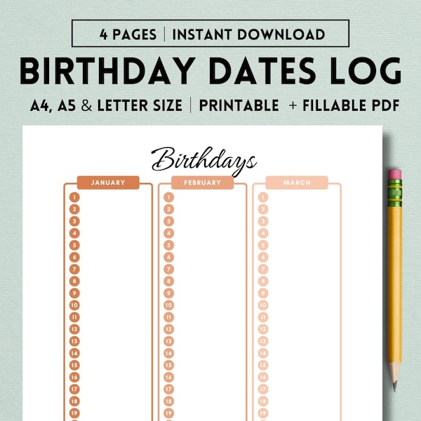 Birthday Reminder Book - Etsy