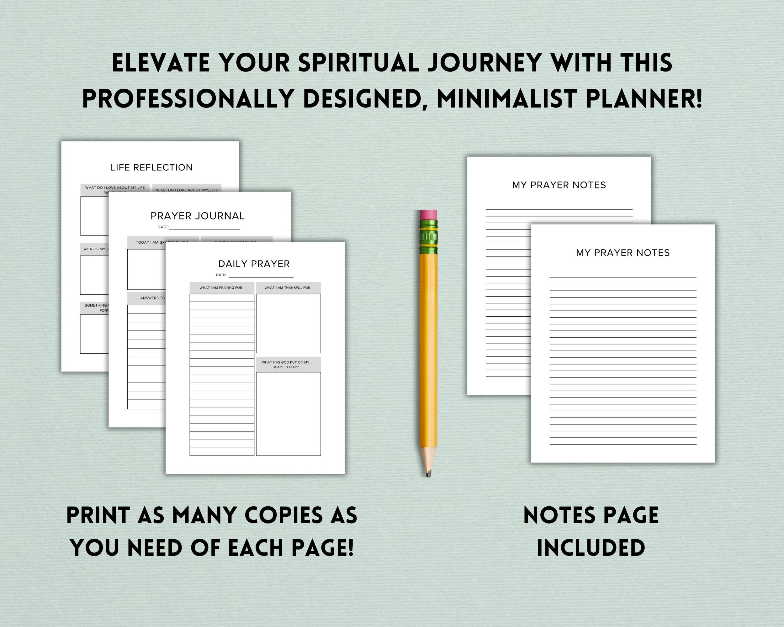 Prayer Journal Printable Template With Daily Reflections, Scripture ...