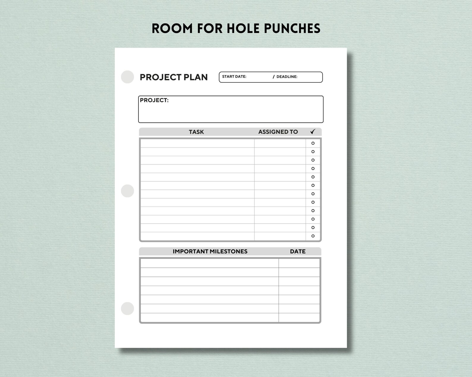 Project Planner Printable Template, Task Tracker, Productivity Planner ...