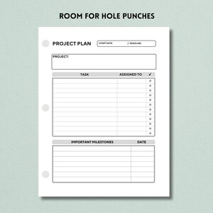 Project Planner Printable Template, Task Tracker, Productivity Planner ...