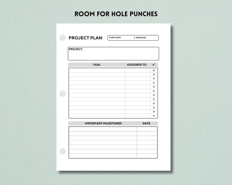 Project Planner Printable Template, Task Tracker, Productivity Planner ...