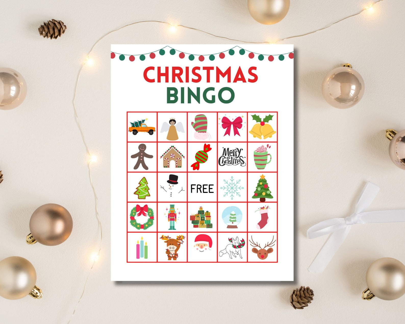 Holiday Bingo, Christmas Bingo Cards, Christmas Bingo Printable ...
