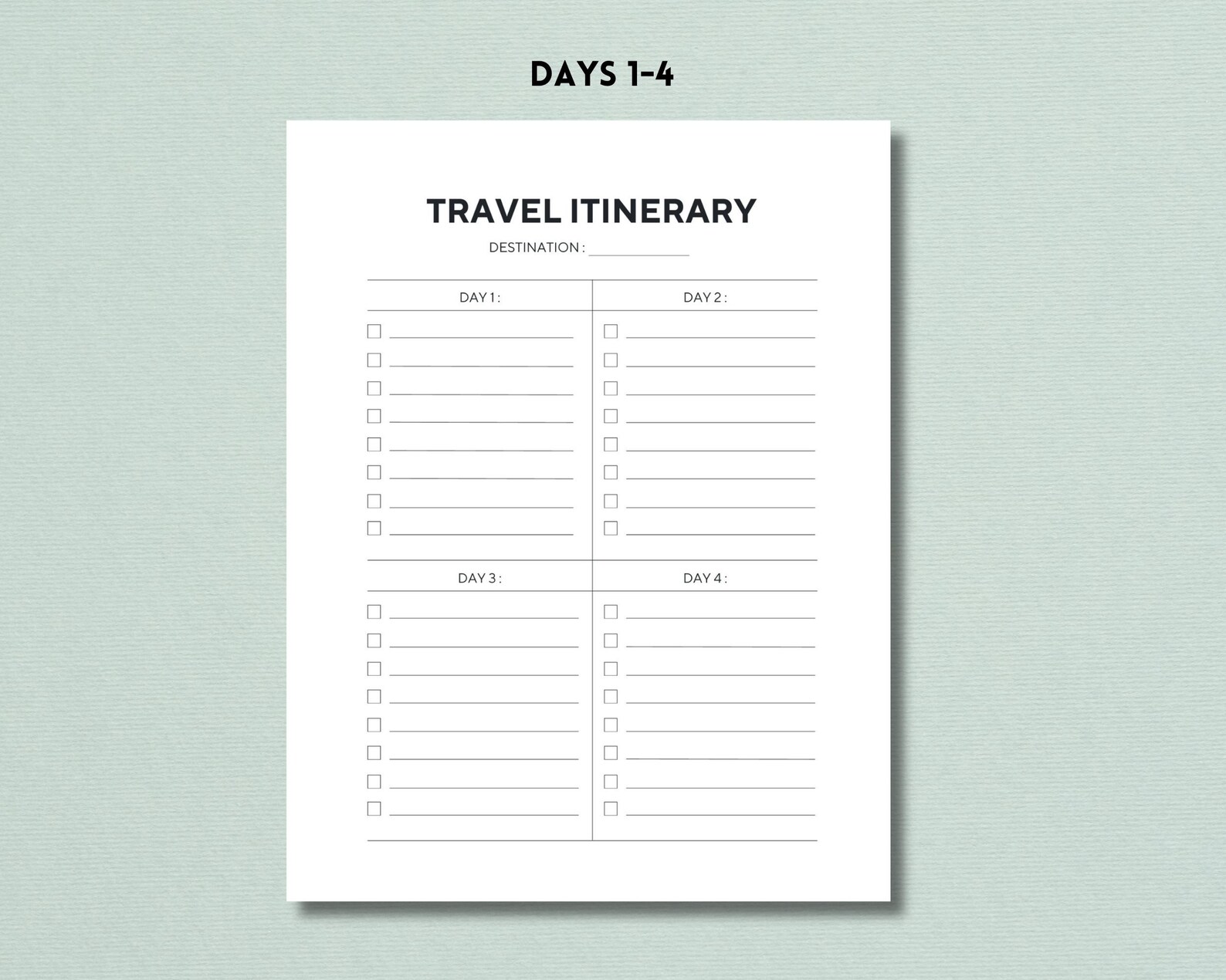 Travel Itinerary Printable, Travel Itinerary Sheets, Travel Planner ...