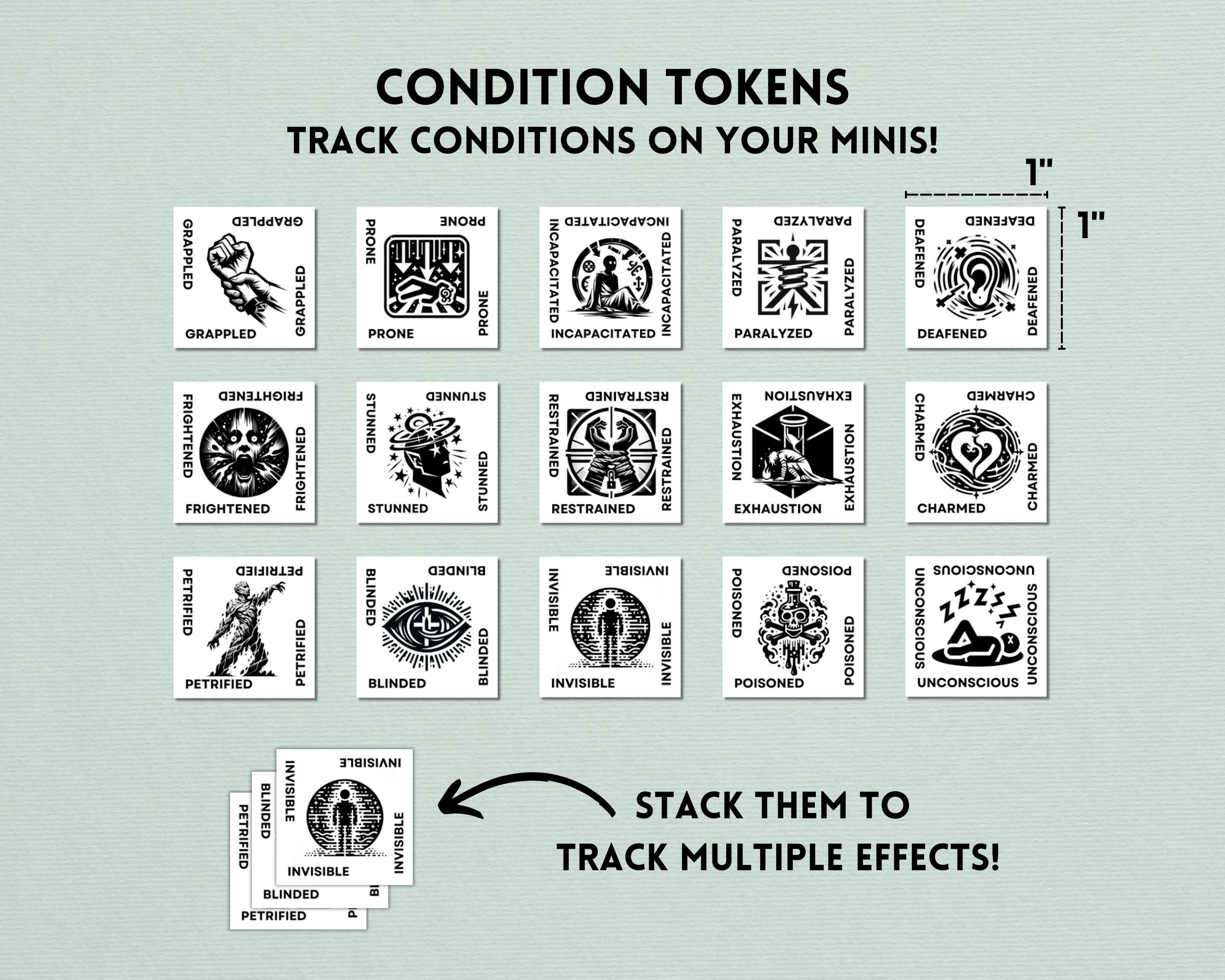 Dnd Condition Tokens and Cards, Dnd 5e, Dnd Cards, Dnd Tokens, Dnd ...