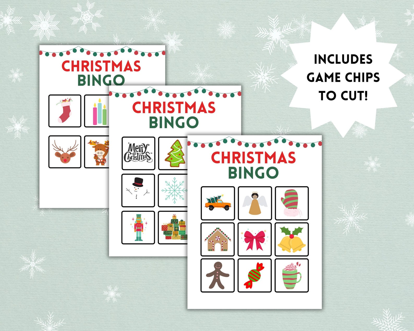 Holiday Bingo, Christmas Bingo Cards, Christmas Bingo Printable ...