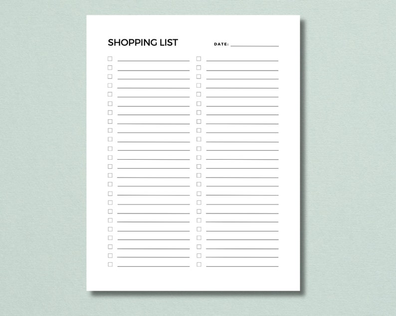 Shopping List Printable, Shopping Planner, to Buy List, Shopping Item ...