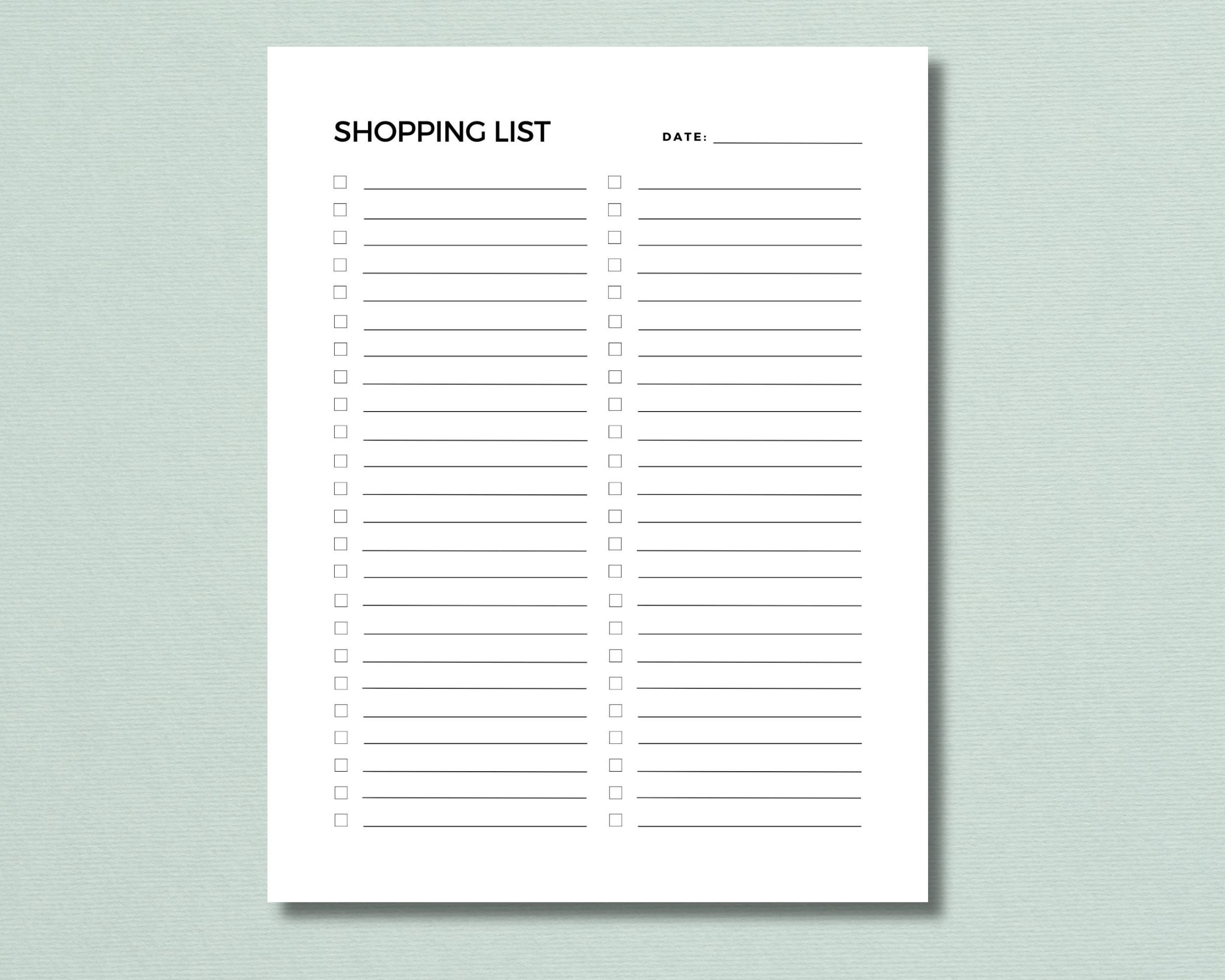 Shopping List Printable, Shopping Planner, to Buy List, Shopping Item ...