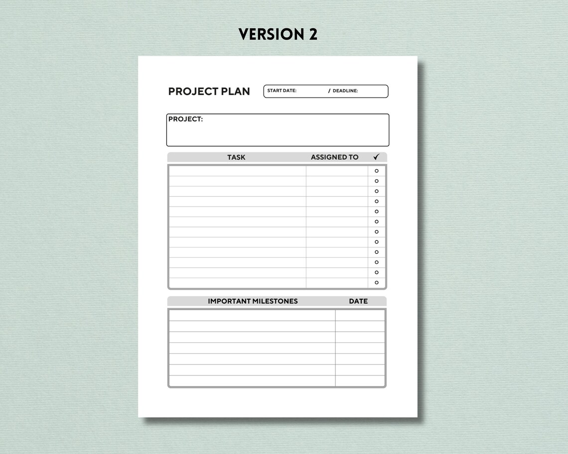 Project Planner Printable Template, Task Tracker, Productivity Planner ...