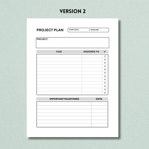Project Planner Printable Template, Task Tracker, Productivity Planner ...