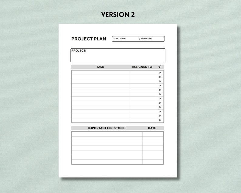 Project Planner Printable Template, Task Tracker, Productivity Planner ...