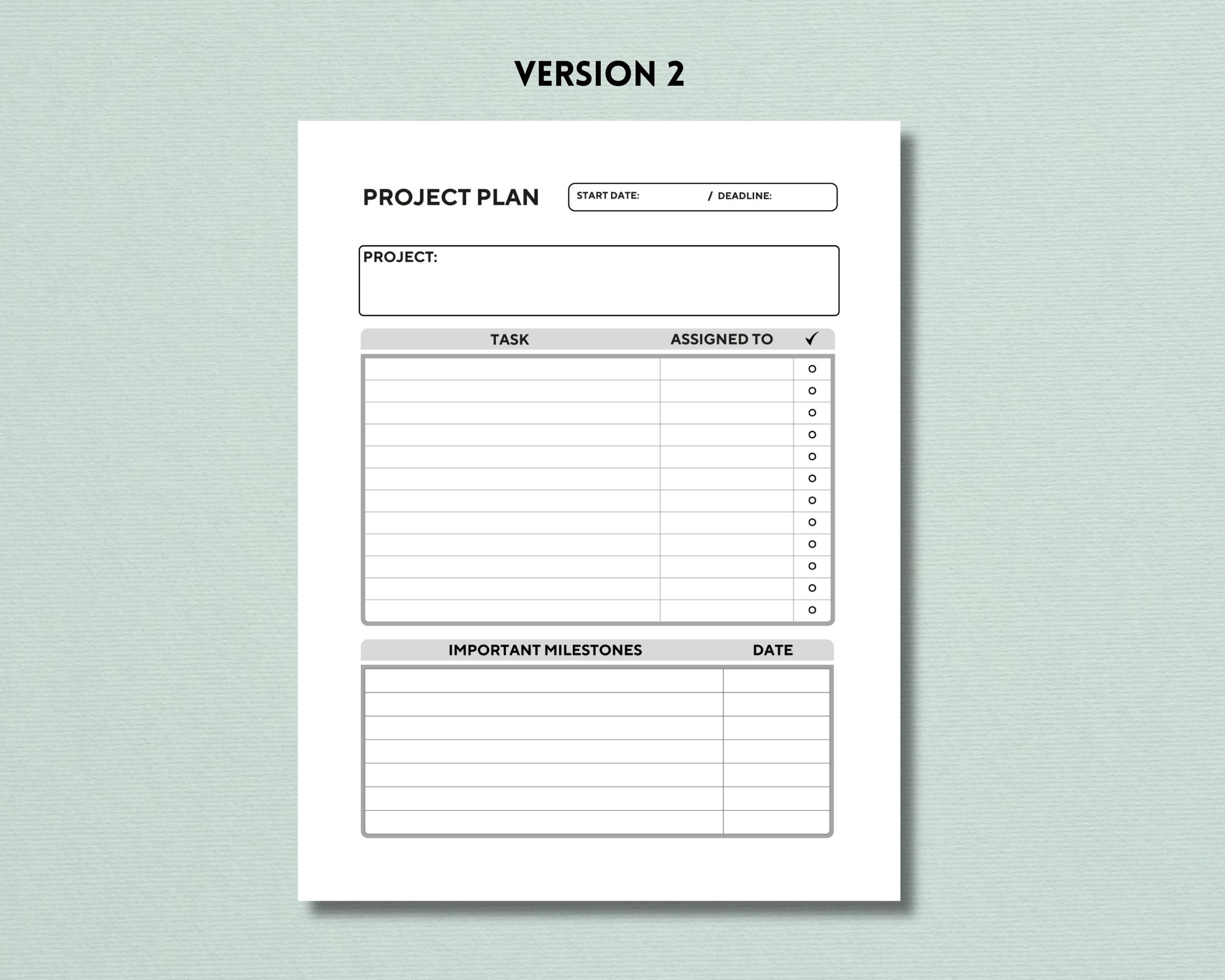 Project Planner Printable Template, Task Tracker, Productivity Planner ...