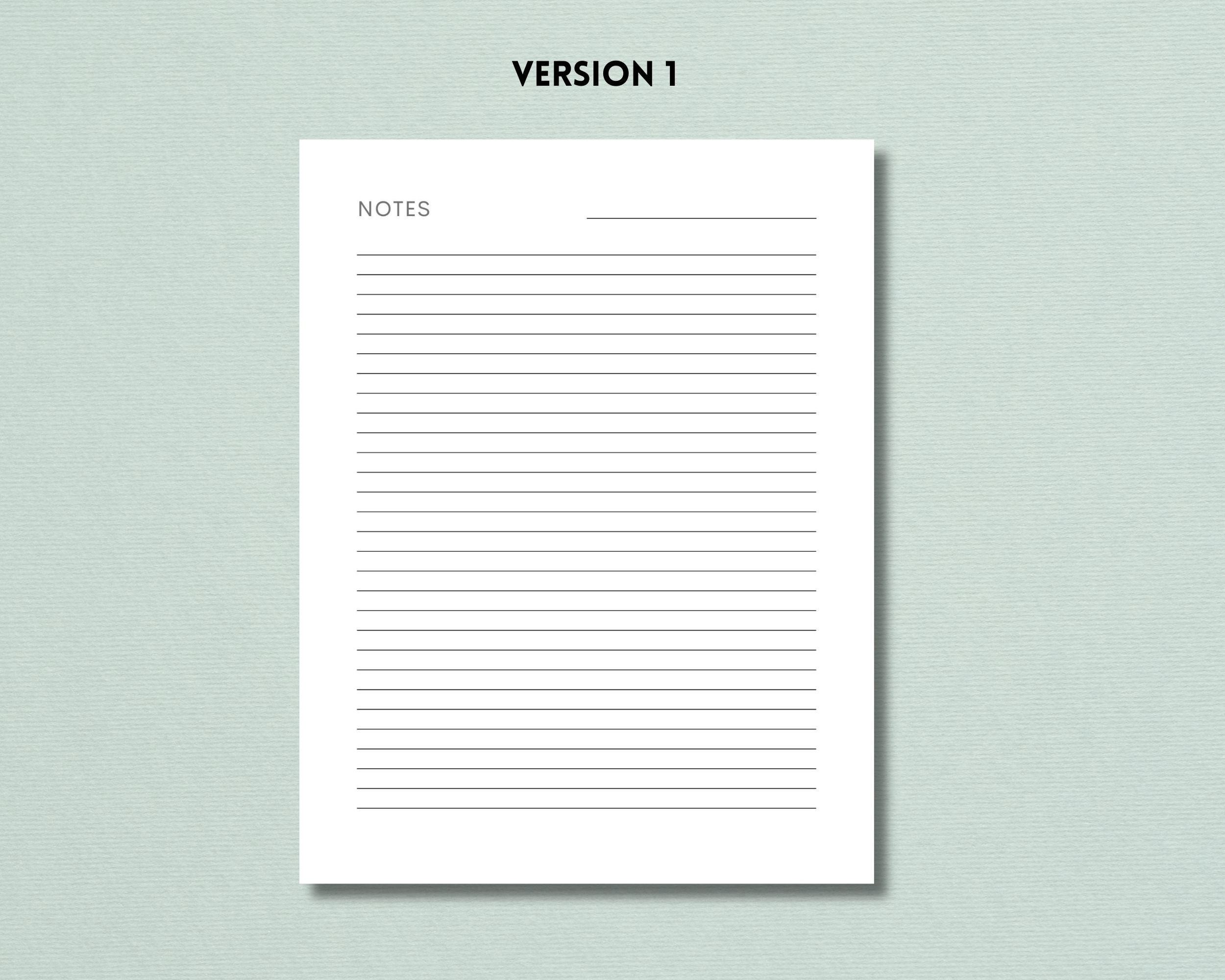 Blank Notes Page Printable Note Taking To-do List Lined - Etsy