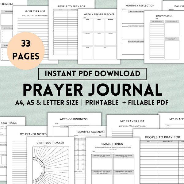 Prayer Journal Printable - Etsy
