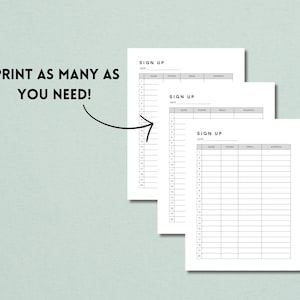 Sign up Sheet Printable, Event Sign Up, Real Estate Open House Sign Up ...