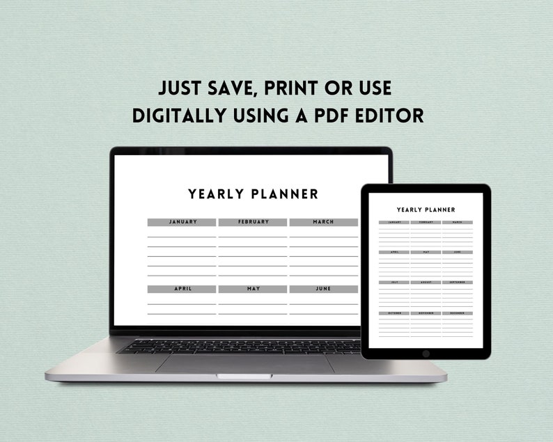 Yearly Planner Printable, Yearly Tasks, Yearly To-do List, Annual ...