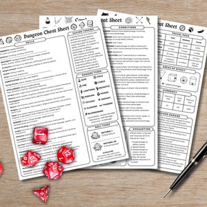 Dnd Cheat Sheet, 5e, 2024, 2014, Quick Reference Guide, DM Cheat Sheet, Dnd Player Guide, D&D ...