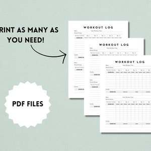 Weightlifting and Cardio Log Printable, Workout Planner, Workout ...