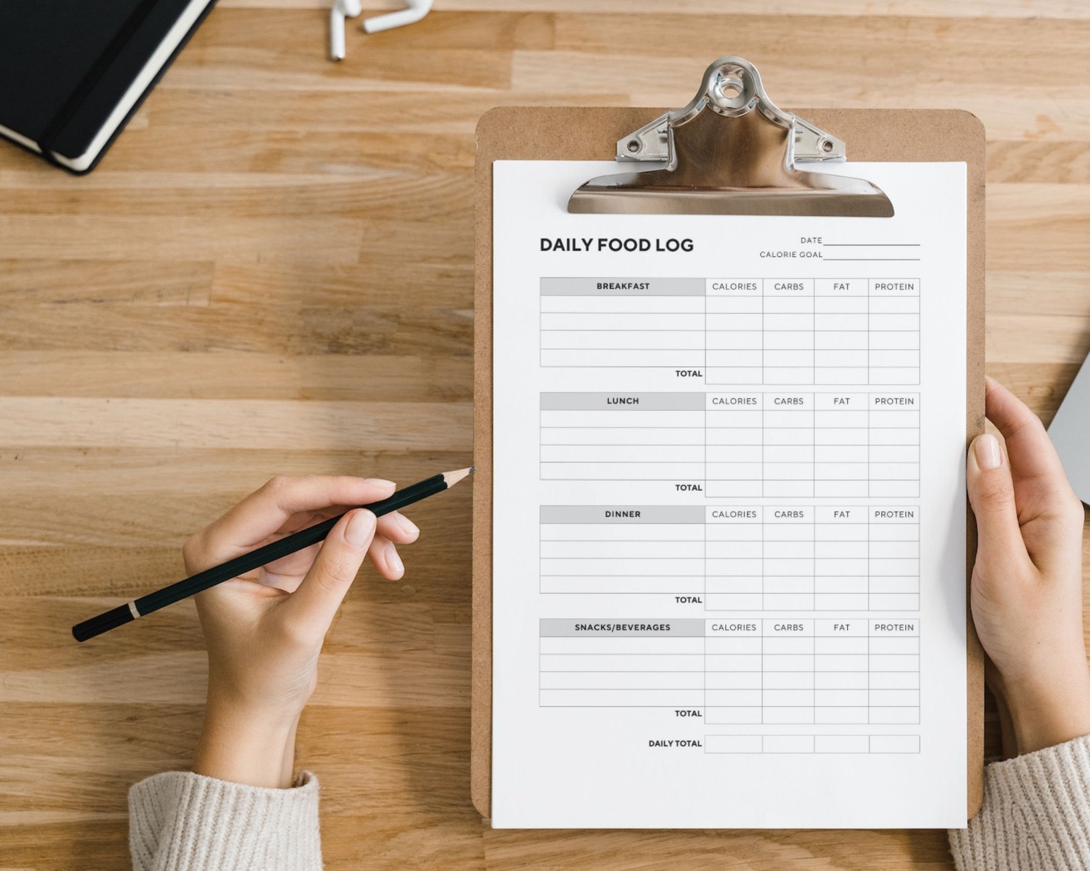 Daily Calorie and Macro Log Printable, Calorie Tracker, Calorie Counter ...