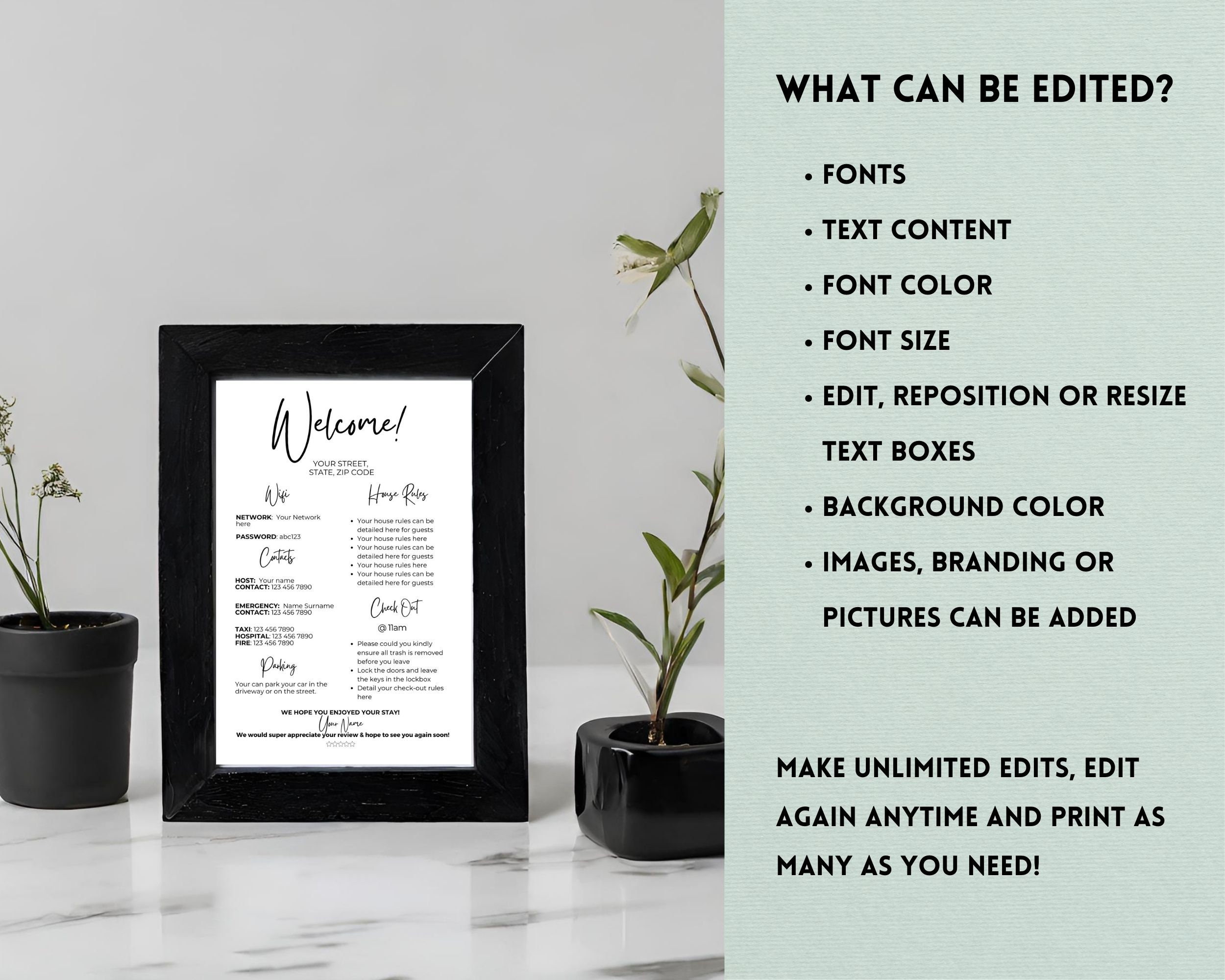 VRBO Welcome Sign, VRBO Printables, Airbnb Welcome Sign, Guest Arrival ...