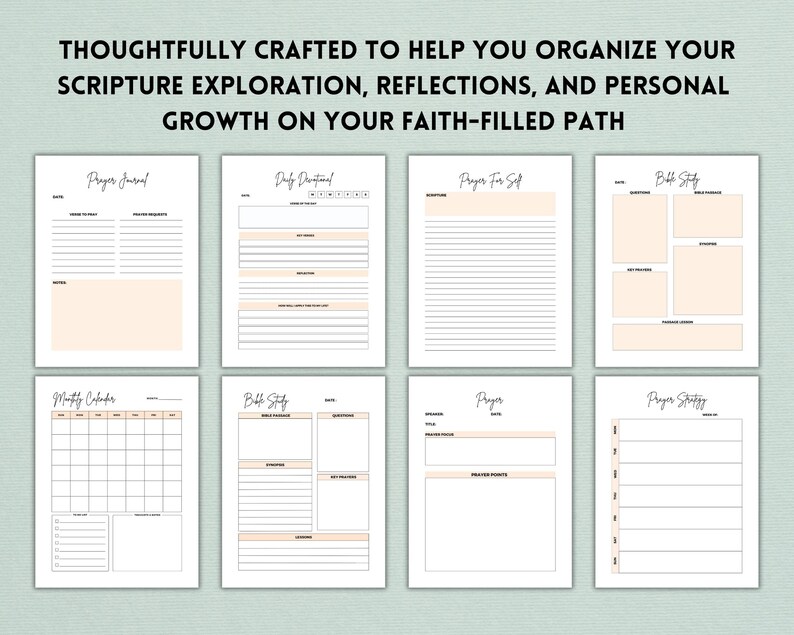 Bible Study Planner, Bible Study Journal, Sermon Notes, Devotional ...