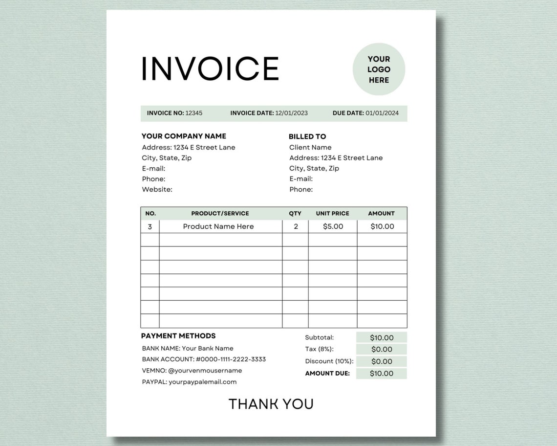Service Invoice Template, Bakery Invoice, Event Invoice, Business ...