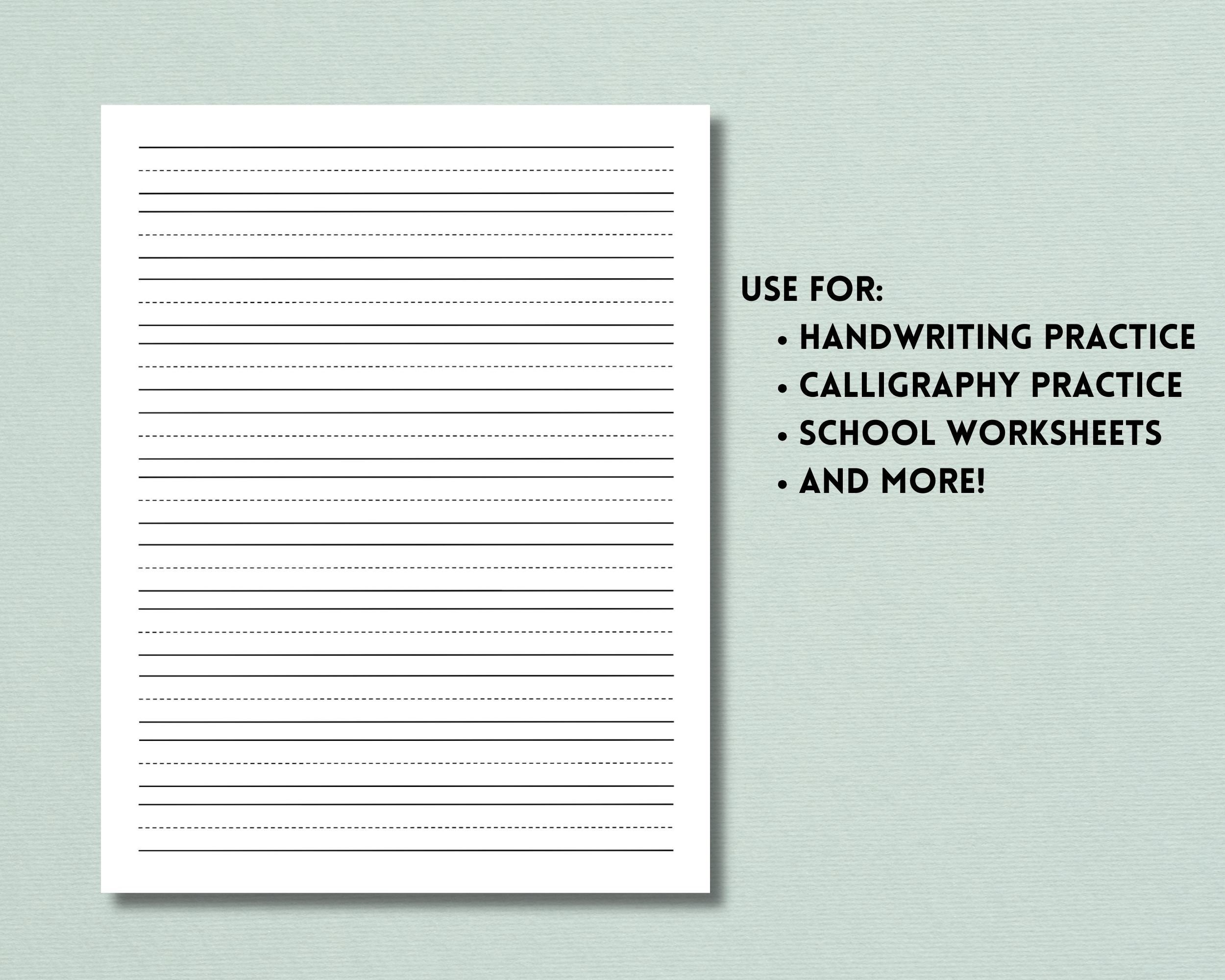 Handwriting Practice Paper Printable, Printable Stationary, Penmanship ...