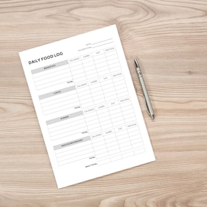 Daily Calorie and Macro Log Printable, Calorie Tracker, Calorie Counter ...