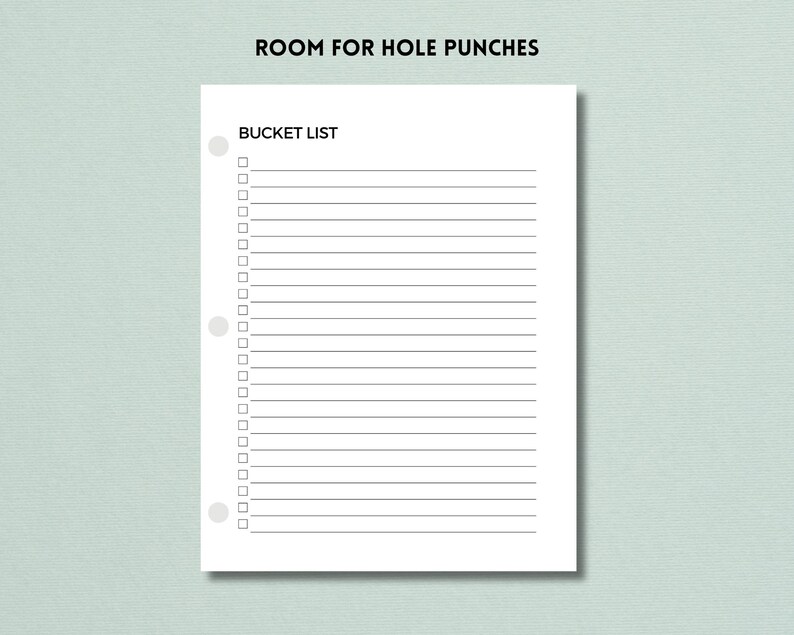 Bucket List Printable Template, Bucket Journal Book, Life Goals, Travel ...