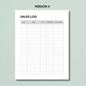 Sales Log Printable Template, Sales Tracker, Order Tracker, Order List ...