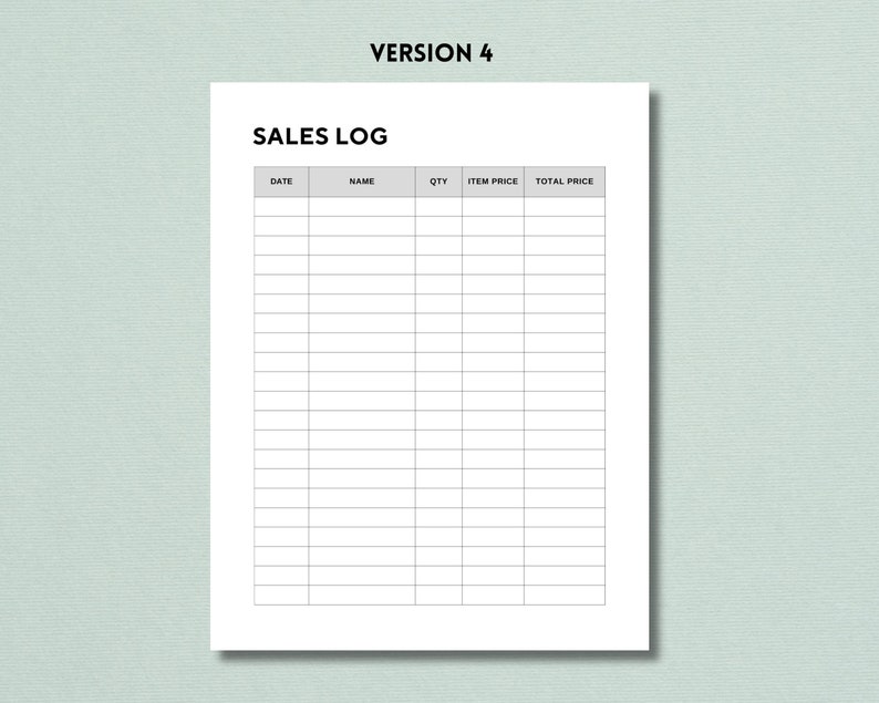 Sales Log Printable Template, Sales Tracker, Order Tracker, Order List ...