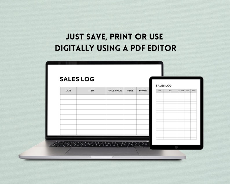 Sales Log Printable Template Sales Tracker Order Tracker - Etsy