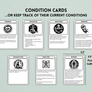 Dnd Condition Tokens and Cards, 5e, 2024, 2014, Dnd Cards, Dnd Tokens ...