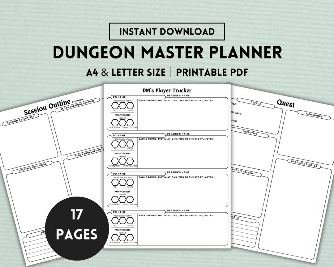 Buy Dnd Planner, Dnd Printable, Dnd Tracker, DM Planner, DM Notebook, D and D Sheet, Dungeons ...