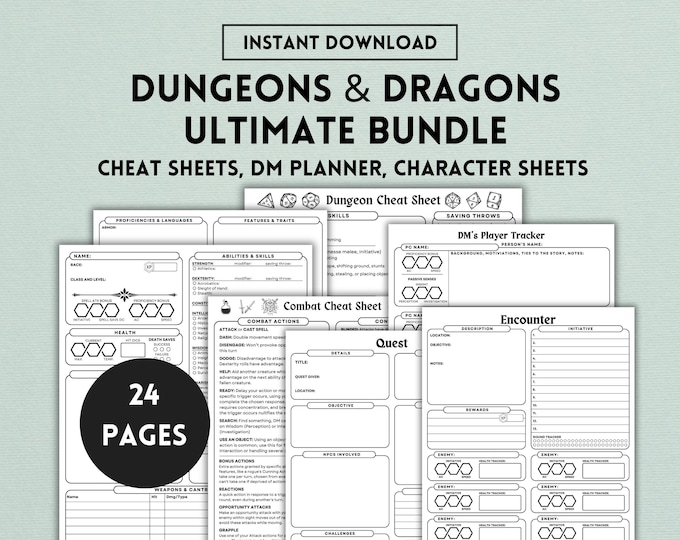 Wizard Cheat Sheet for Dnd | 2-page Dnd Reference Sheet Downloadable ...