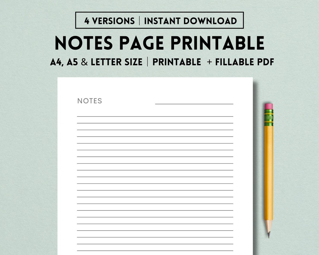 Blank Notes Page Printable, Note Taking, Printable Stationary To-do ...