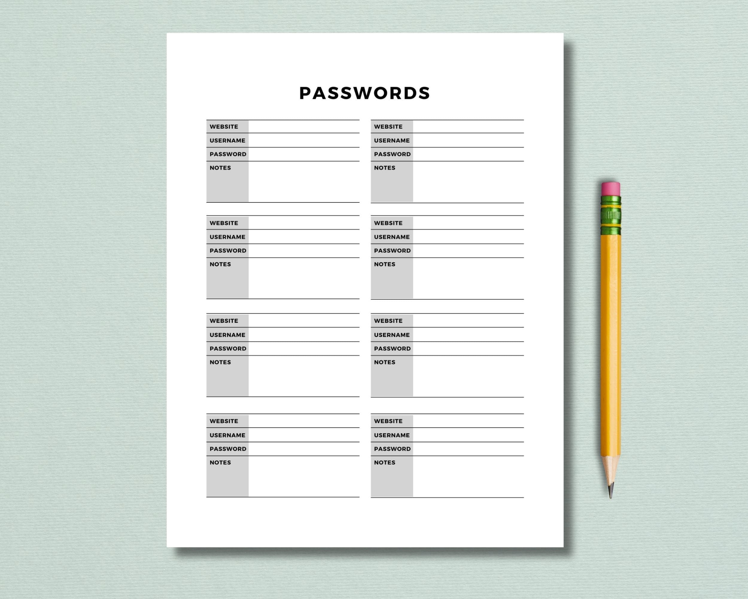 Password Tracker Printable & Fillable Password Keeper - Etsy Australia