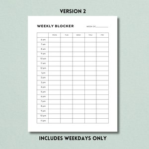 Daily and Weekly Schedule, Time Blocking Digital Planner, Week at a ...