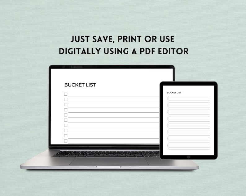 Bucket List Printable Template, Bucket Journal Book, Life Goals, Travel ...