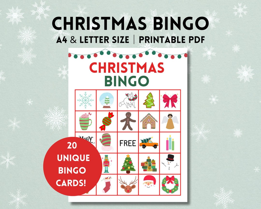 Holiday Bingo, Christmas Bingo Cards, Christmas Bingo Printable ...