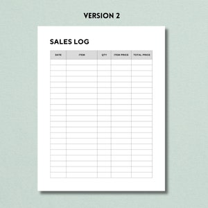 Sales Log Printable Template, Sales Tracker, Order Tracker, Order List ...