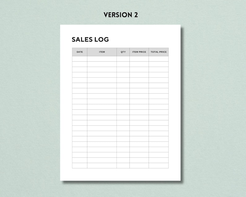 Sales Log Printable Template, Sales Tracker, Order Tracker, Order List ...