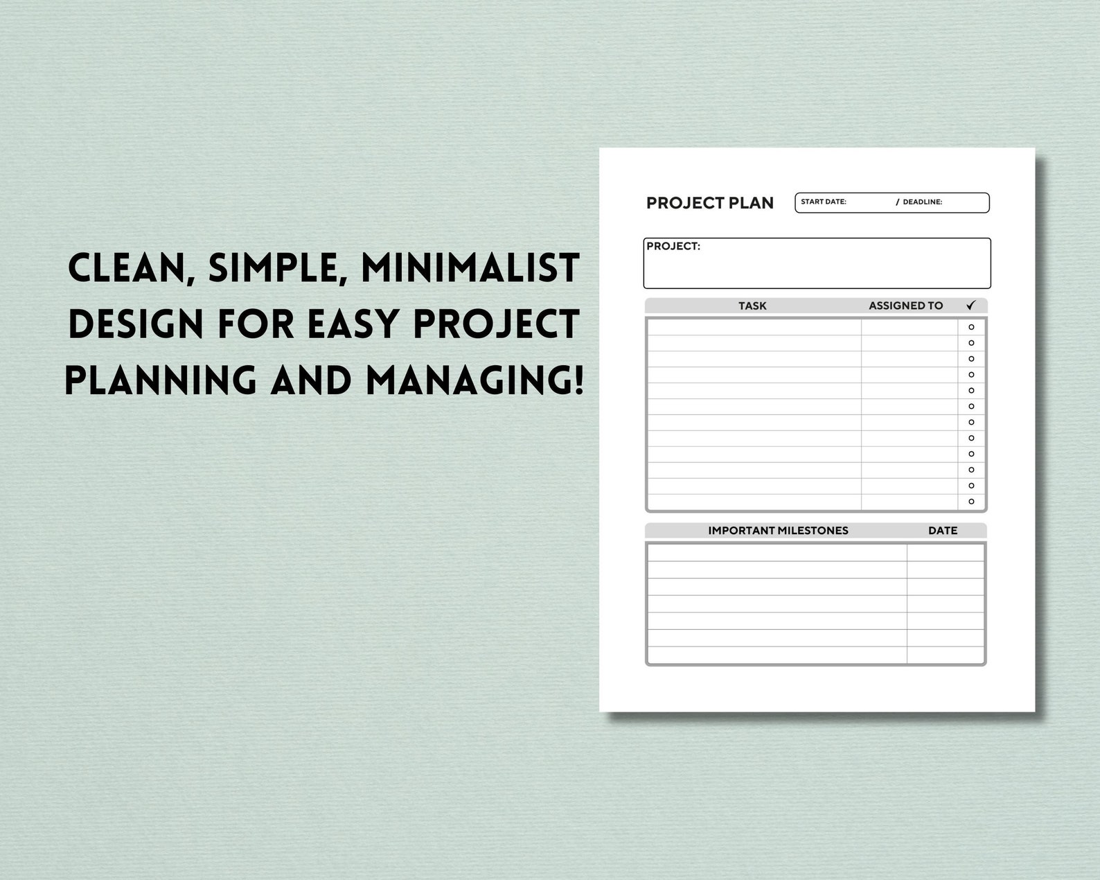 Project Planner Printable Template, Task Tracker, Productivity Planner ...