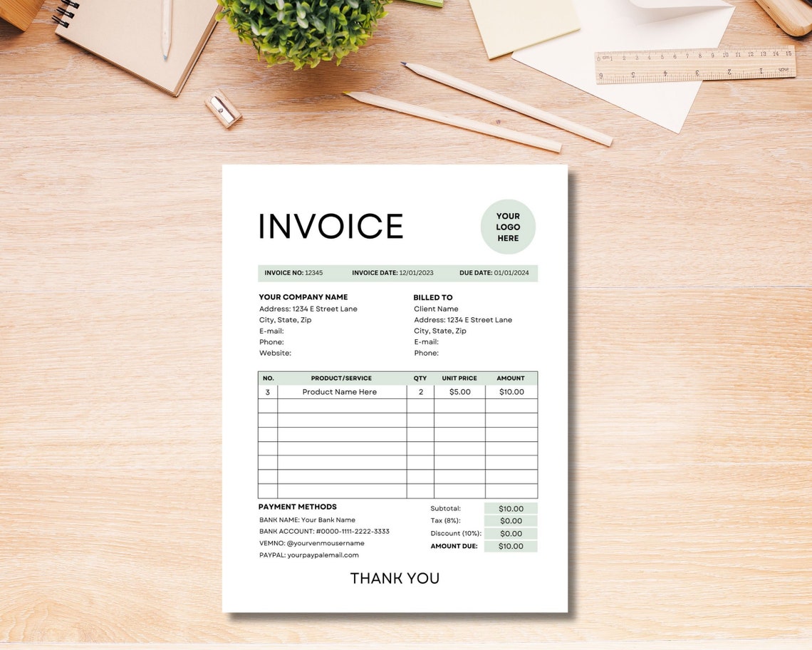 Service Invoice Template, Bakery Invoice, Event Invoice, Business ...