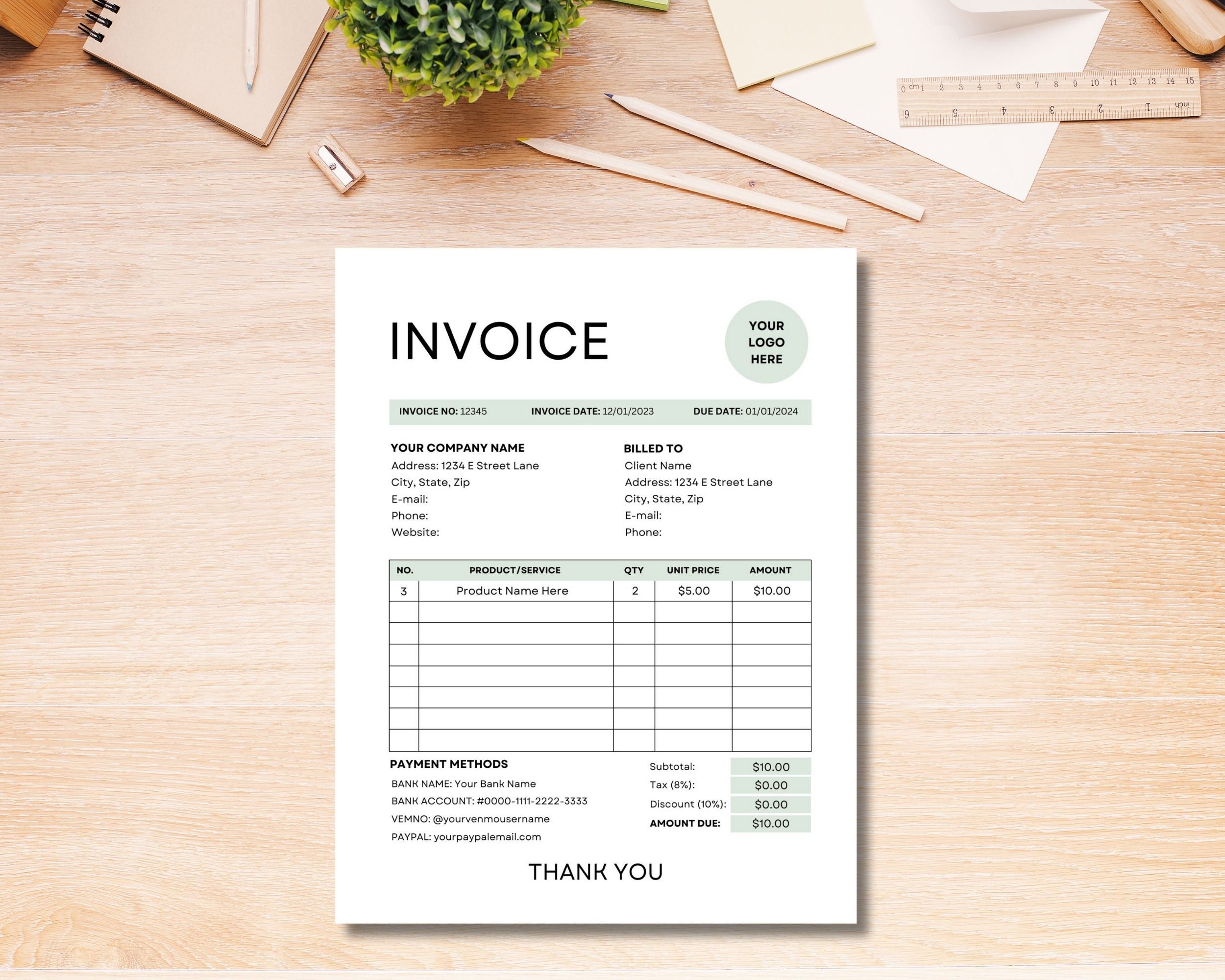 Service Invoice Template, Bakery Invoice, Event Invoice, Business ...