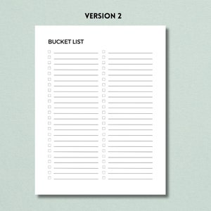 Bucket List Printable Template, Bucket Journal Book, Life Goals, Travel ...