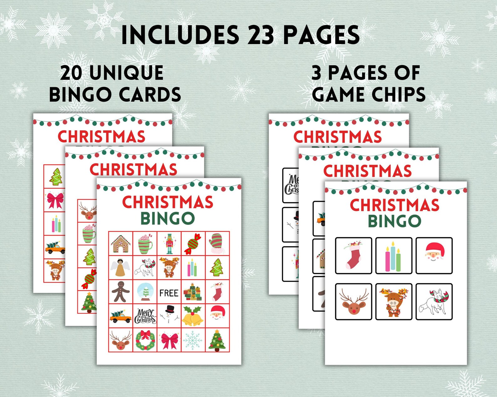 Holiday Bingo, Christmas Bingo Cards, Christmas Bingo Printable ...