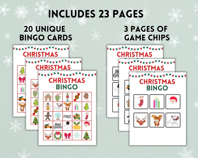 Holiday Bingo, Christmas Bingo Cards, Christmas Bingo Printable ...