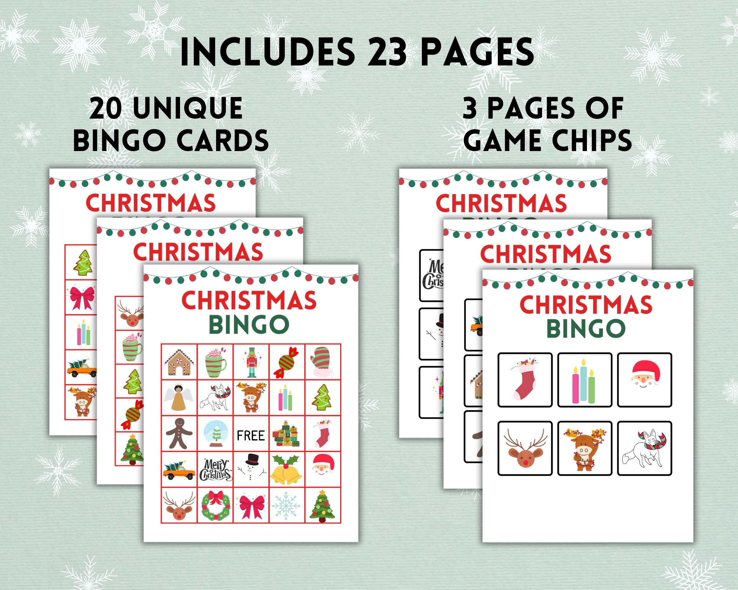 Holiday Bingo, Christmas Bingo Cards, Christmas Bingo Printable ...